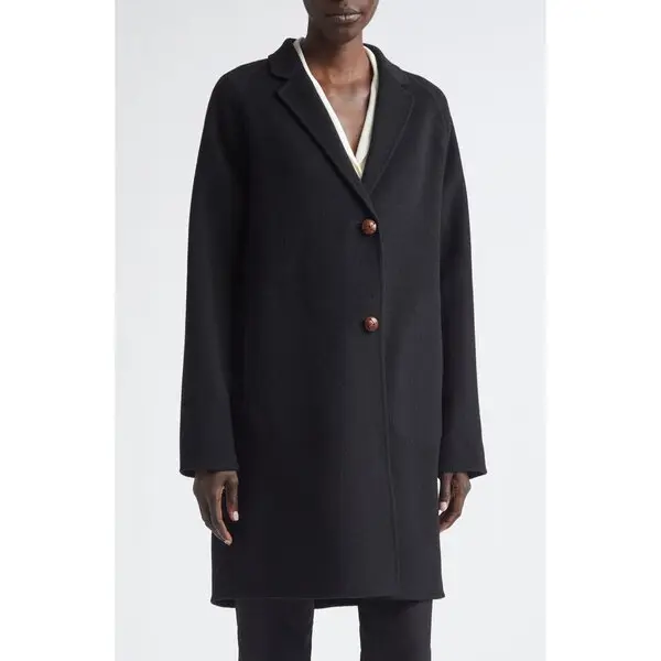 Lafayette 148 New York Wool & Cashmere Car Coat - Black