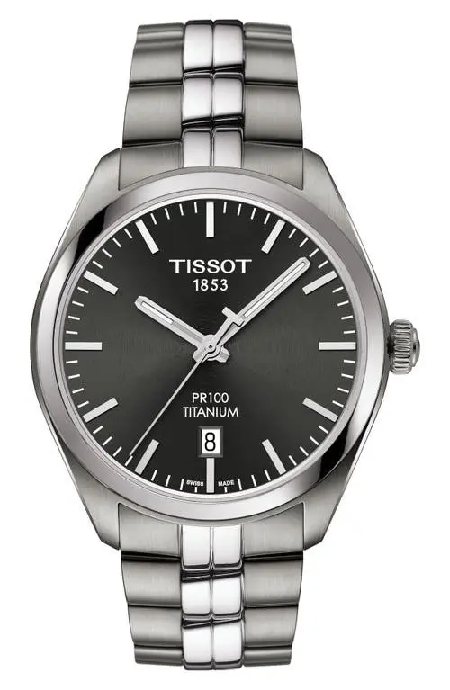 TISSOT Pr100 Titanium Bracelet Watch - Anthracite