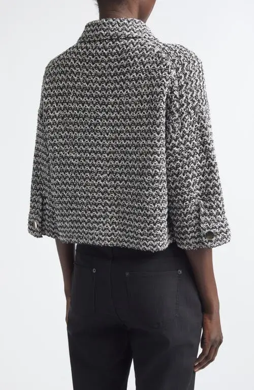 Lafayette 148 New York Cotton & Linen Tweed Cropped Jacket