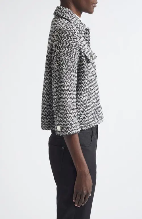 Lafayette 148 New York Cotton & Linen Tweed Cropped Jacket