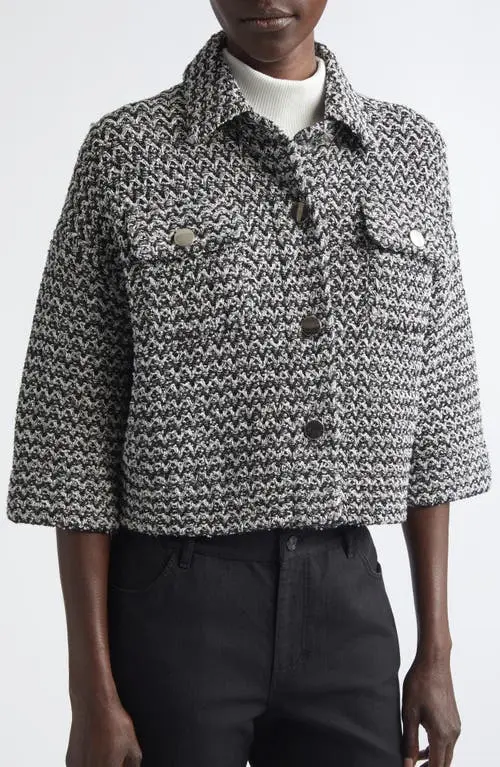 Lafayette 148 New York Cotton & Linen Tweed Cropped Jacket