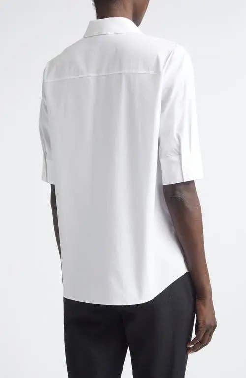 Lafayette 148 New York Elbow Sleeve Button-up Shirt