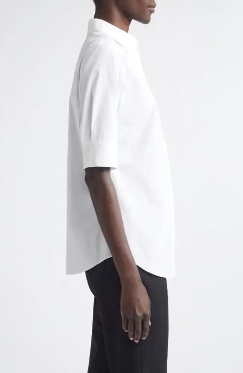 Lafayette 148 New York Elbow Sleeve Button-up Shirt
