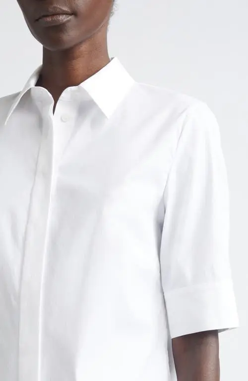 Lafayette 148 New York Elbow Sleeve Button-up Shirt