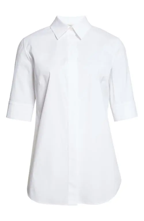 Lafayette 148 New York Elbow Sleeve Button-up Shirt