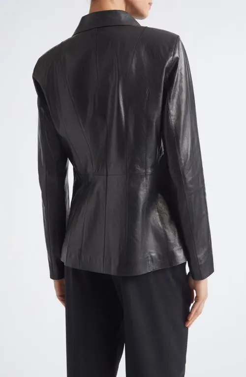 Lafayette 148 New York Glazed Weightless Lambskin Suede Jacket