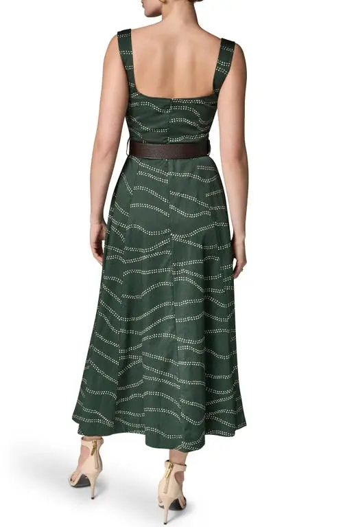 Donna Karan New York Abstract Print Fit & Flare Midi Dress