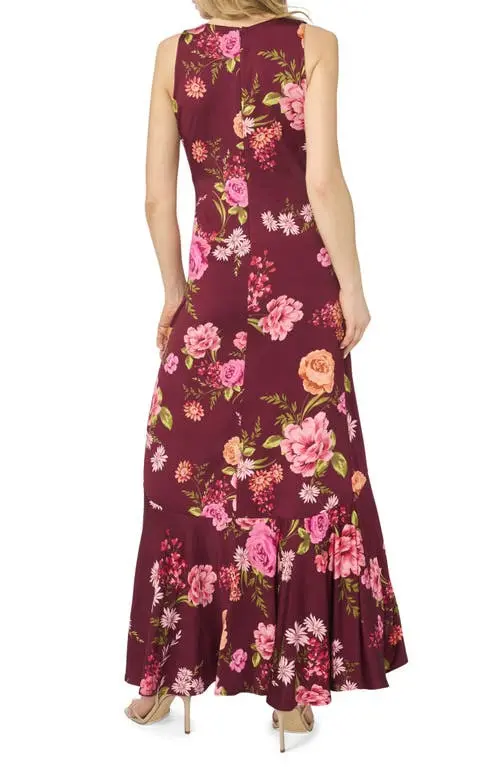 Ted Baker London Elizabeth Floral Ruched Dress - Beet Red