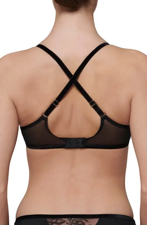 Simone Perele Scenario Sheer Plunge Underwire Bra - Black