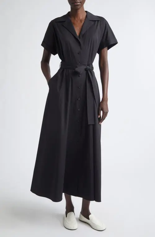 Lafayette 148 New York Belted Stretch Cotton Blend Shirtdress