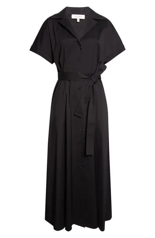 Lafayette 148 New York Belted Stretch Cotton Blend Shirtdress