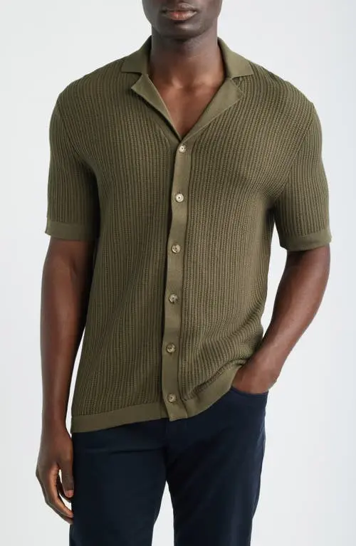 BOSS Lomaro Short Sleeve Cardigan - Open Green