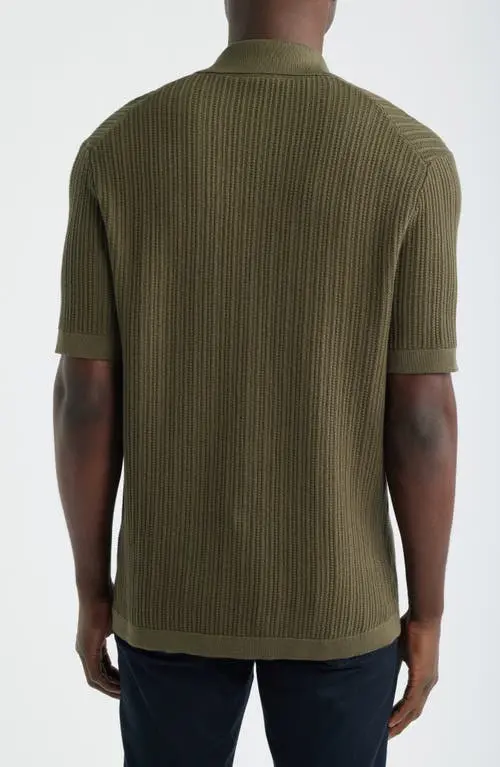 BOSS Lomaro Short Sleeve Cardigan - Open Green