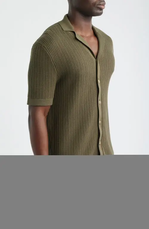 BOSS Lomaro Short Sleeve Cardigan - Open Green