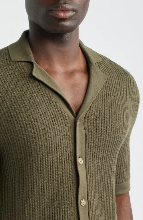 BOSS Lomaro Short Sleeve Cardigan - Open Green
