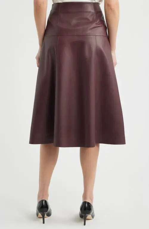 BOSS Sevani A-line Leather Midi Skirt