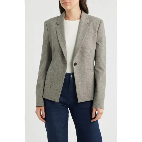 BOSS Jia Marl Stretch Suiting Jacket - Open Brn
