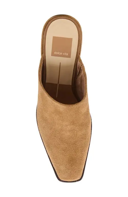 Dolce Vita Leyton Square Toe Mule - Light Brown Suede