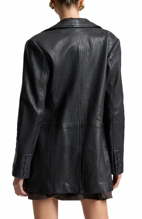 Avec Les Filles Relaxed Leather Blazer