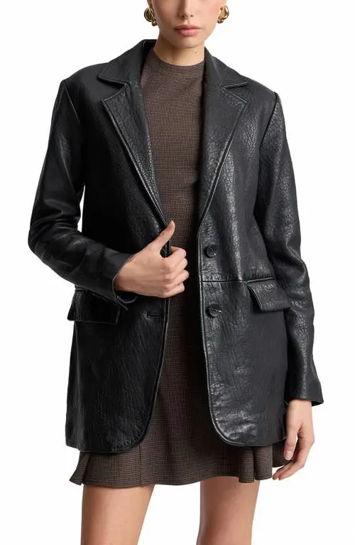 Avec Les Filles Relaxed Leather Blazer