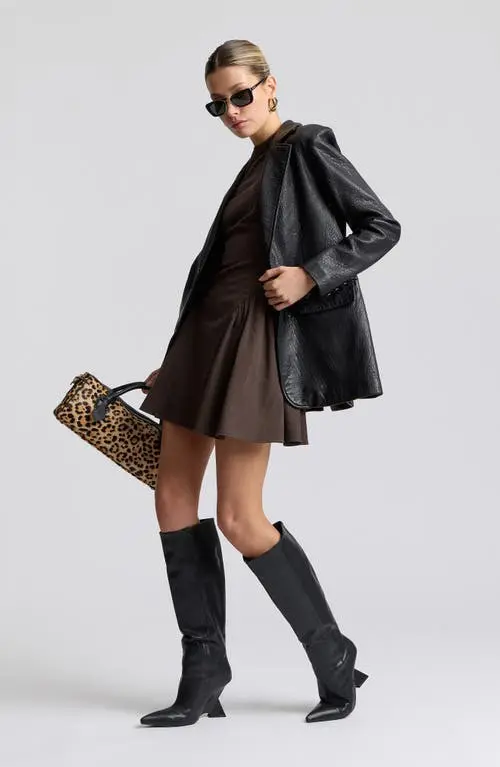 Avec Les Filles Relaxed Leather Blazer