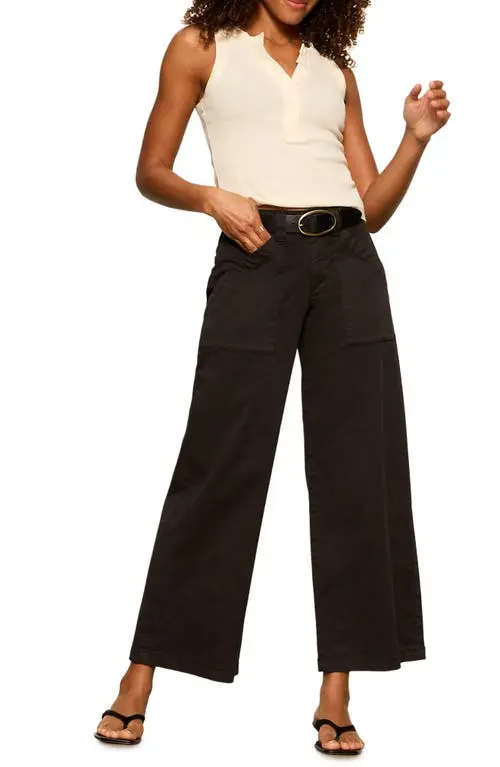 Sanctuary Idol Stretch Twill Wide Leg Ankle Pants