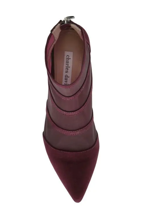 CHARLES DAVID Alpha Pointed Toe Bootie - Wine
