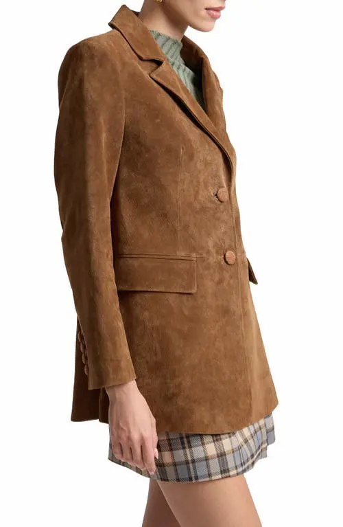 Avec Les Filles Longline Suede Blazer