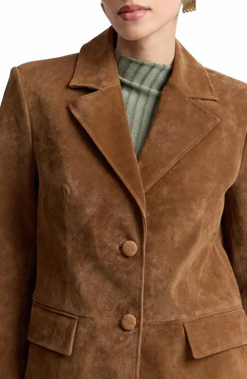 Avec Les Filles Longline Suede Blazer