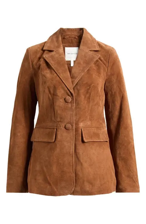 Avec Les Filles Longline Suede Blazer
