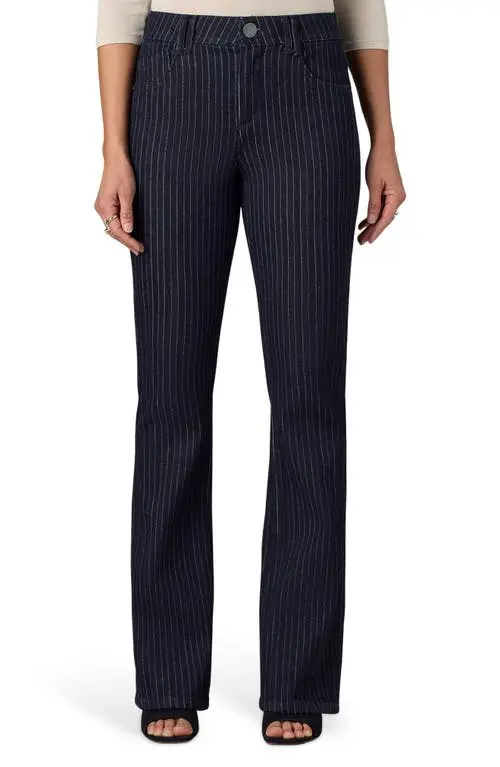 Wit & Wisdom Brittany Pinstriped High Waist Itty Bitty Bootcut Jeans