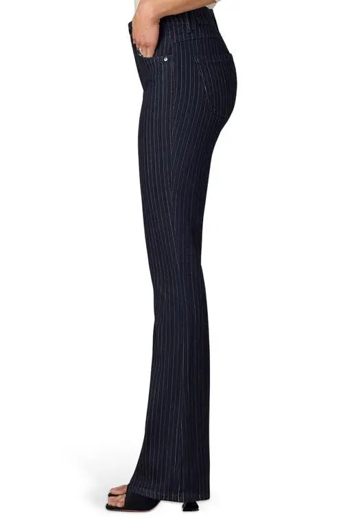 Wit & Wisdom Brittany Pinstriped High Waist Itty Bitty Bootcut Jeans