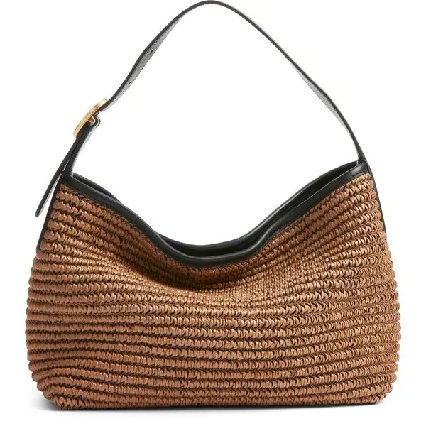 Vince Small Vivian Raffia Hobo Bag