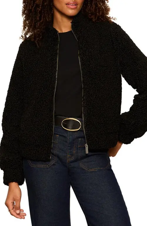 Sanctuary Cloud Nine Faux Fur Bomber Jacket - Black