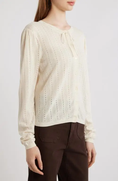 FRAME Cotton & Modal Pointelle Cardigan