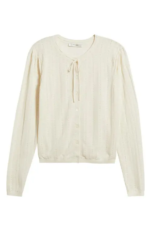 FRAME Cotton & Modal Pointelle Cardigan