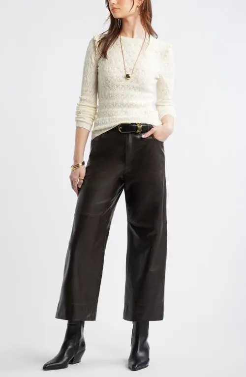 Treasure & Bond Leather Crop Wide Leg Pants
