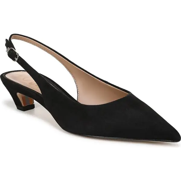 Sam Edelman Finch Slingback Pointed Toe Pump - Black Suede