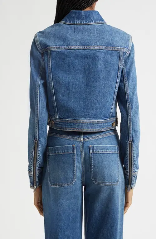 Veronica Beard Patty Zip Front Denim Jacket