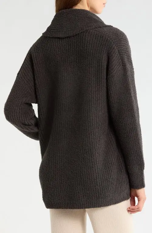 Barefoot Dreams Cozychic® Ribbed Shawl Collar Cardigan - Carbon
