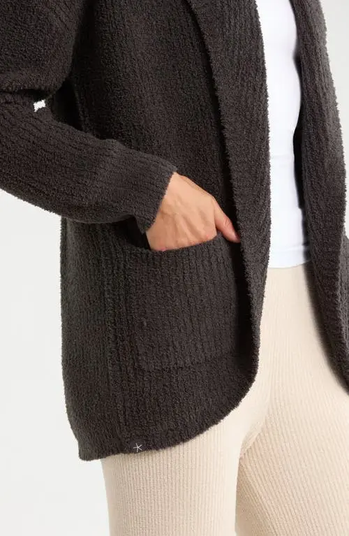 Barefoot Dreams Cozychic® Ribbed Shawl Collar Cardigan - Carbon