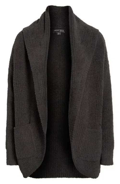 Barefoot Dreams Cozychic® Ribbed Shawl Collar Cardigan - Carbon