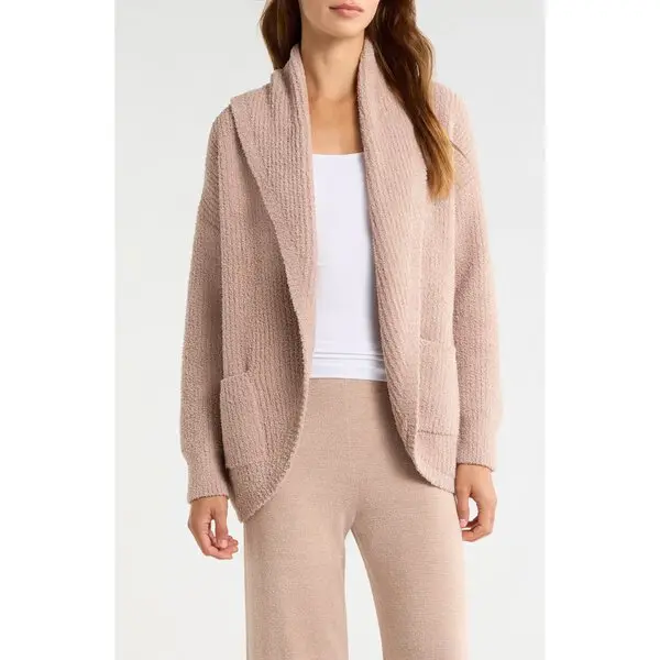 Barefoot Dreams Cozychic® Ribbed Shawl Collar Cardigan - Willow