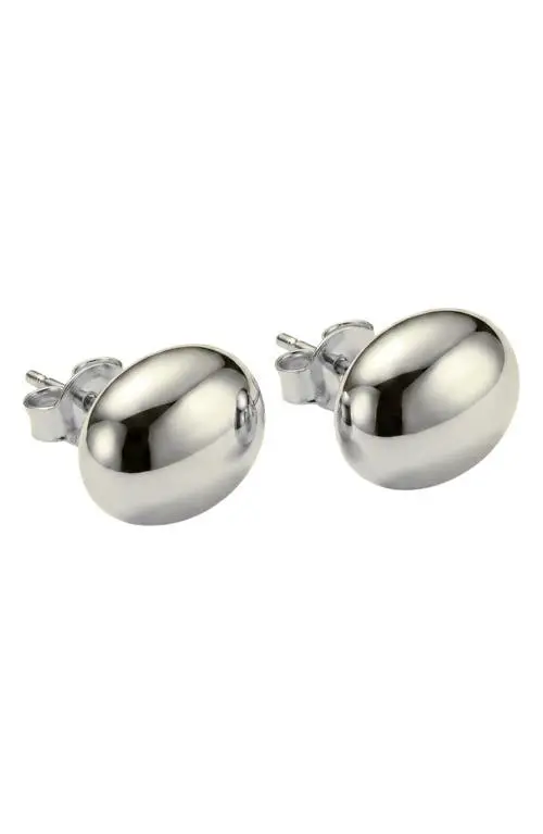 Argento Vivo Oval Stud Earrings - Silver