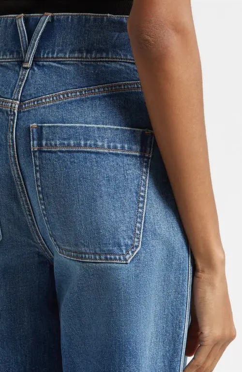 Veronica Beard Taylor High Waist Wide Leg Jeans - Memory Blue