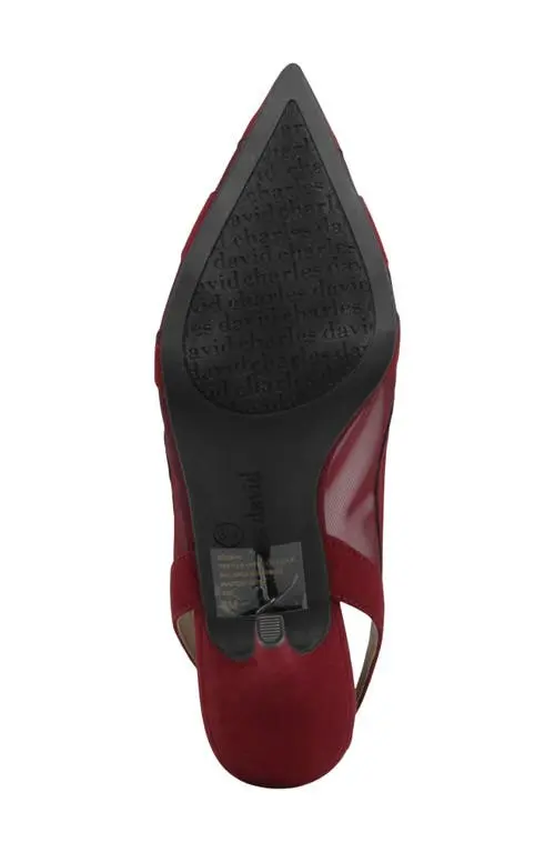 CHARLES DAVID Global Slingback Pointed Toe Pump - Ruby