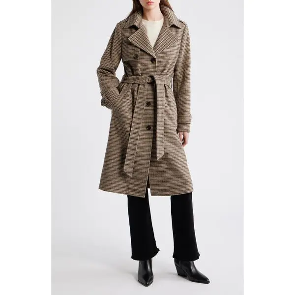 Bcbgmaxazria Belted Trench Coat - Brown/black Hounds