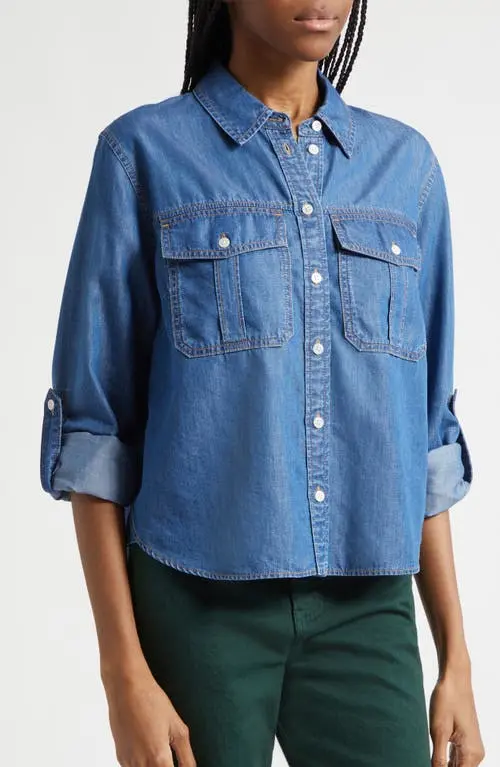 Veronica Beard Catriona Cotton Blend Button-up Shirt