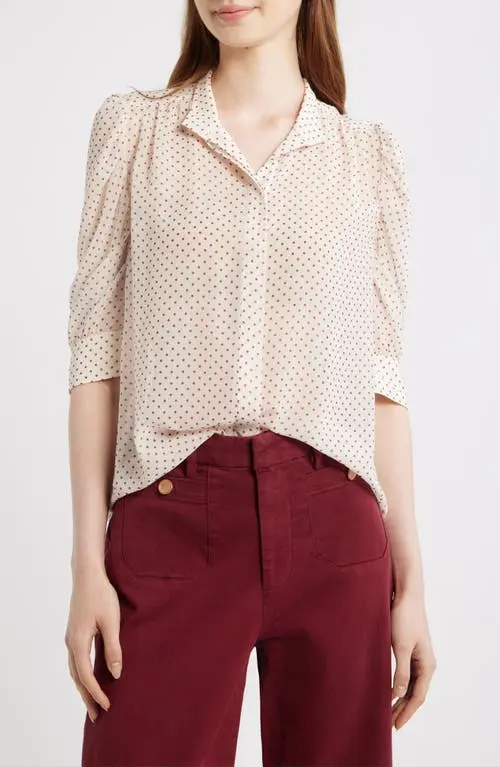 FRAME The Gillian Polka Dot Shirt - Cream Multi