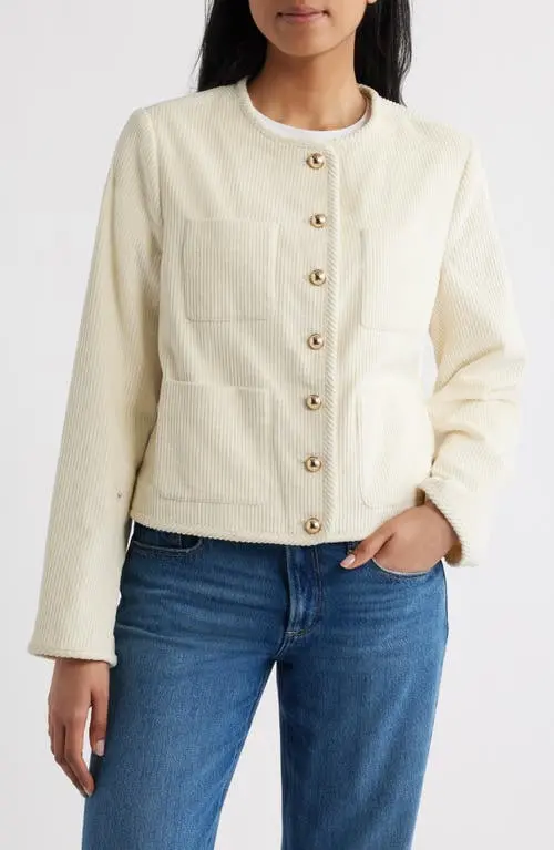 Bernardo Cotton Corduroy Jacket - Cream